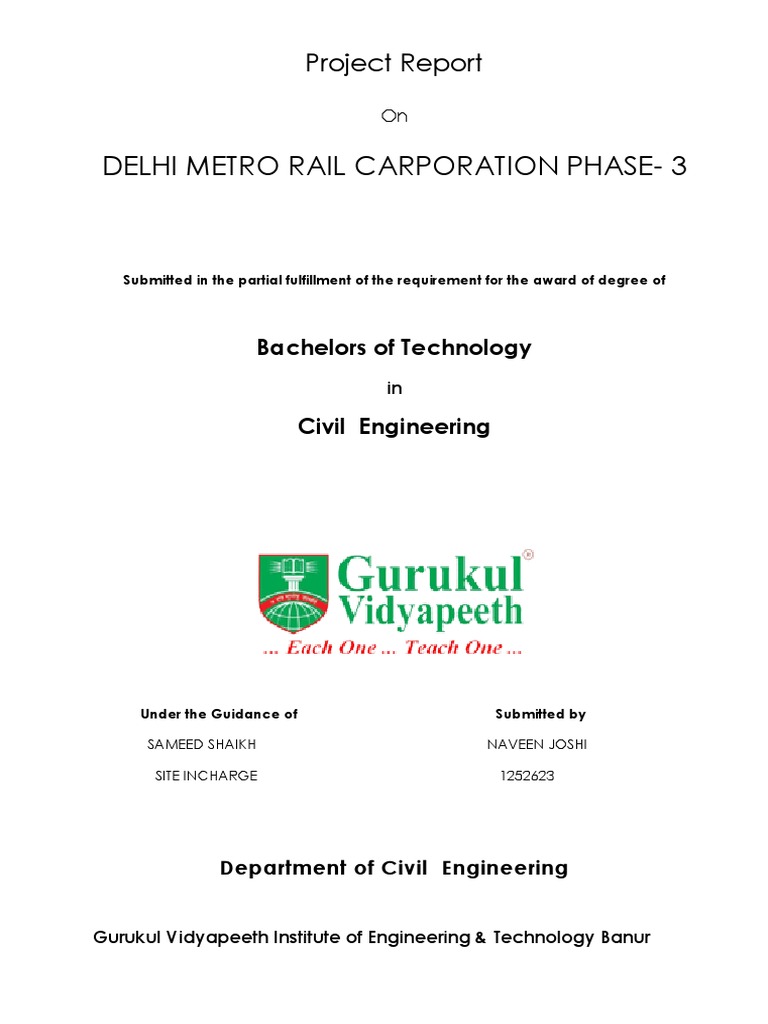 DMRC CC-34 Report | PDF | Tunnel | Deep Foundation