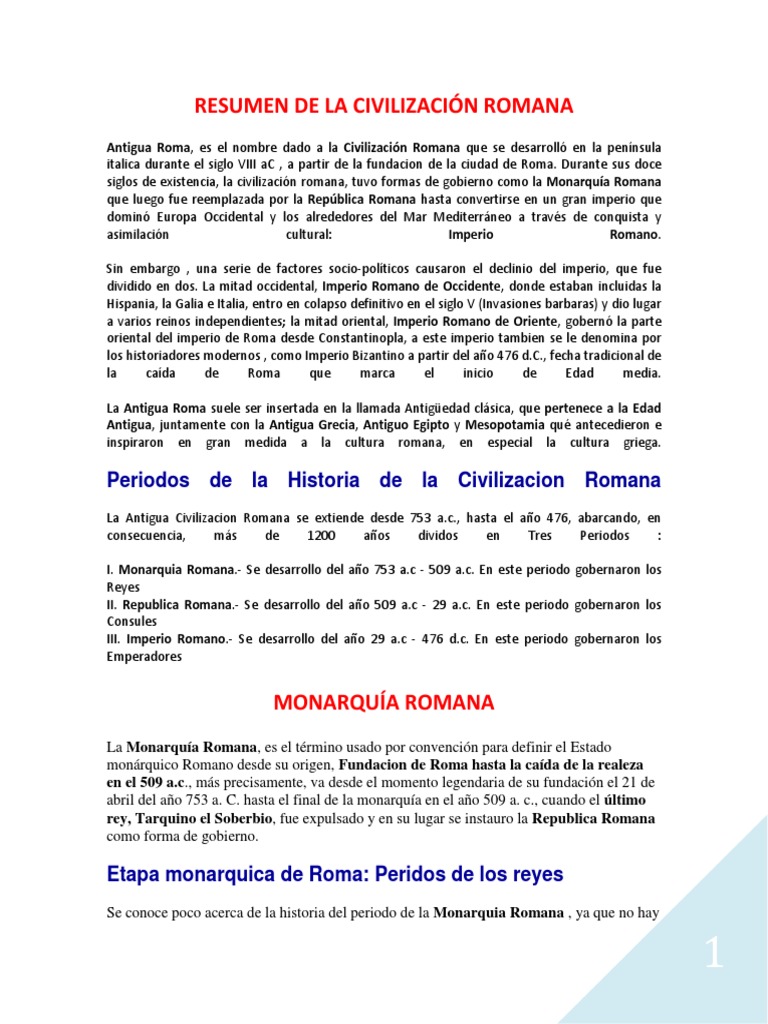 Resumen de La Antigua Roma | PDF | Cartago antigua | Guerras Púnicas