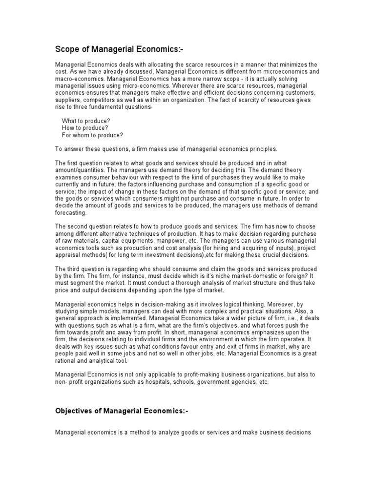 Objectives of Managerial Economics | Download Free PDF | Economics ...