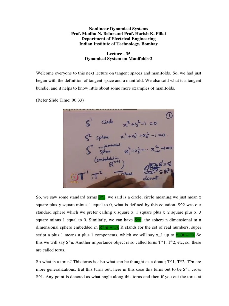 Lec 35 | PDF | Stability Theory | Differentiable Manifold