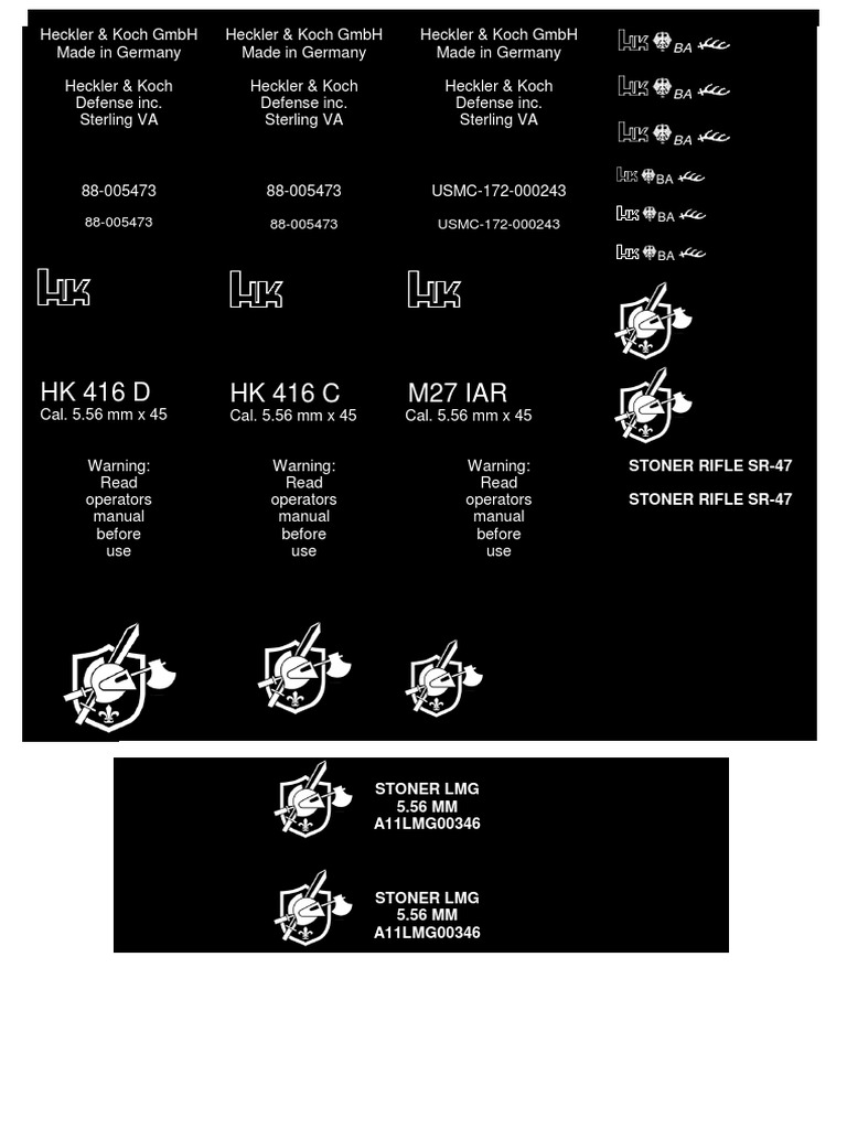 416, M27, KAC LMG Markings | PDF