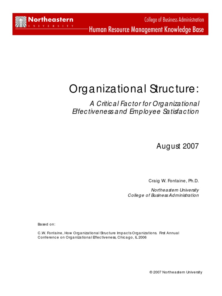Organizational Structure White Paper v7b | PDF | Organizational ...