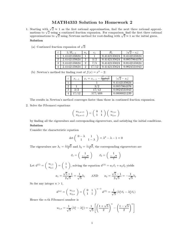 Solving Characteristic Equations and Finding Fibonacci Numbers Through ...