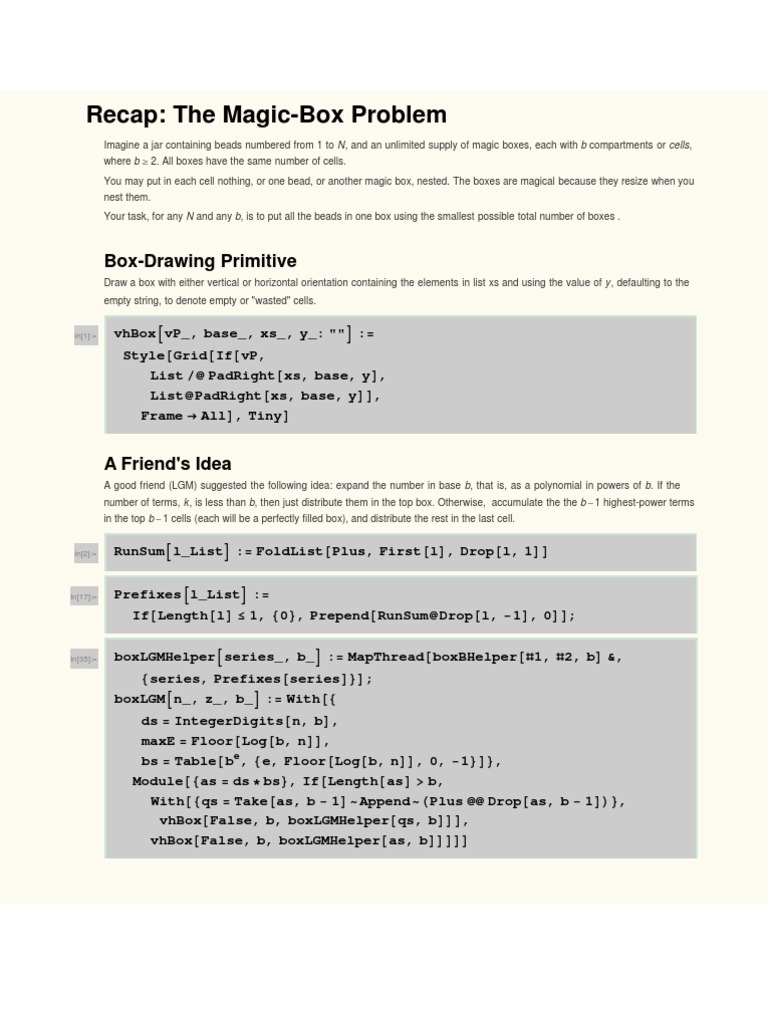 Recap: The Magic-Box Problem | PDF | Numbers | Mathematical Analysis