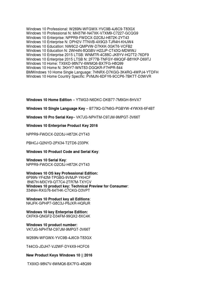 Serial Win10 | PDF | Windows 10 | Microsoft Windows