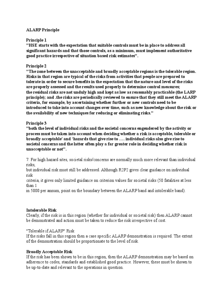 ALARP Principle | PDF | Risk | Safety