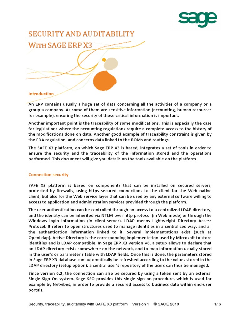 Sage X3 Security | PDF | World Wide Web | Internet & Web