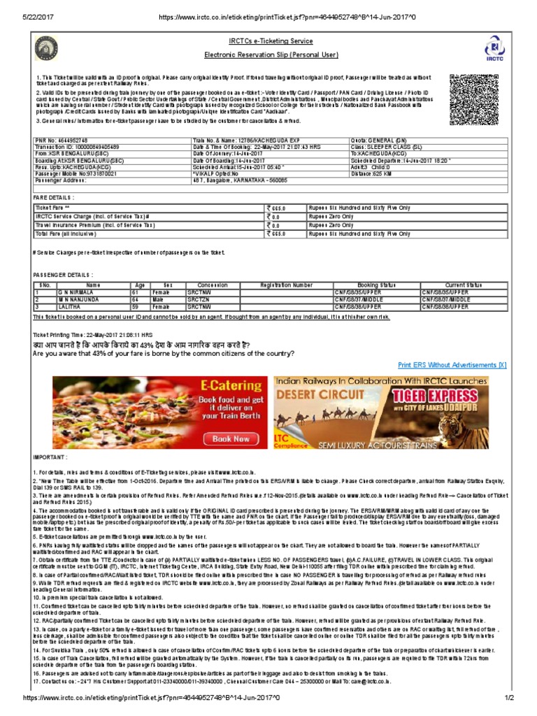 BLR Hyd PDF | PDF | Identity Document | Ticket (Admission)