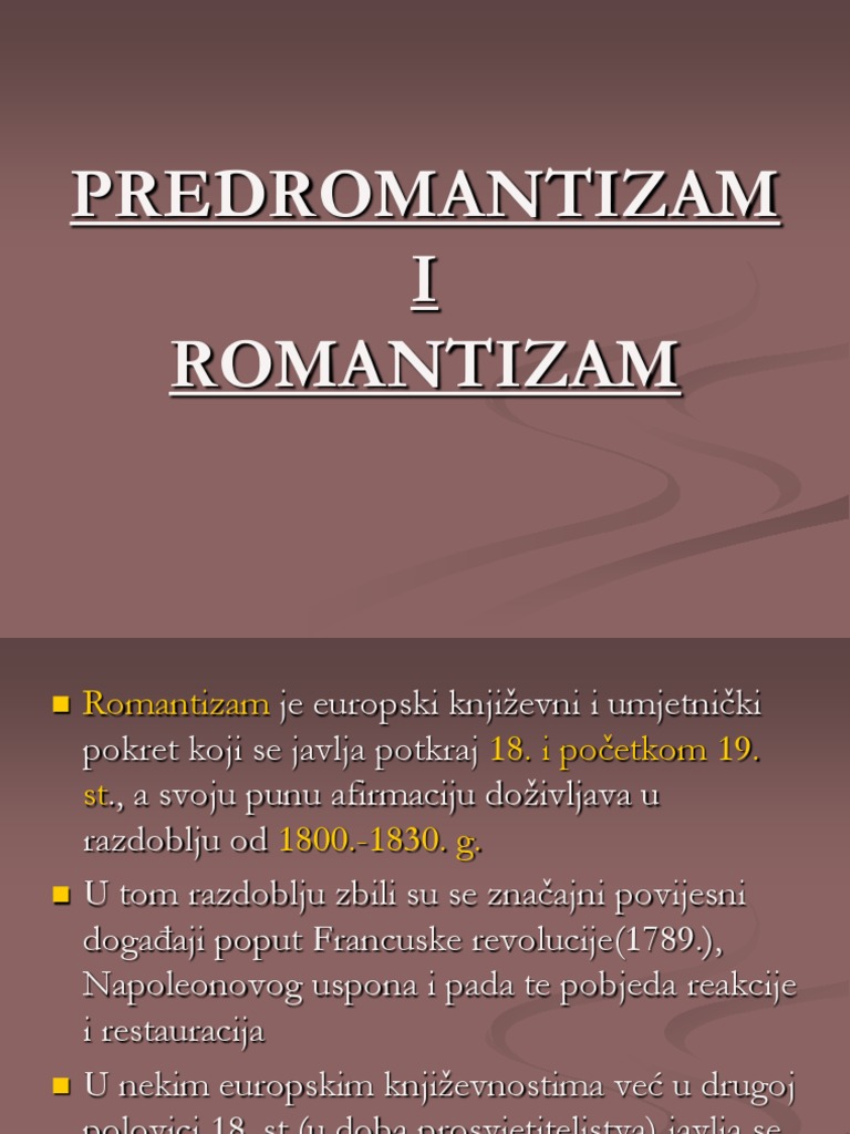 Predromantizam I Romantizam | PDF