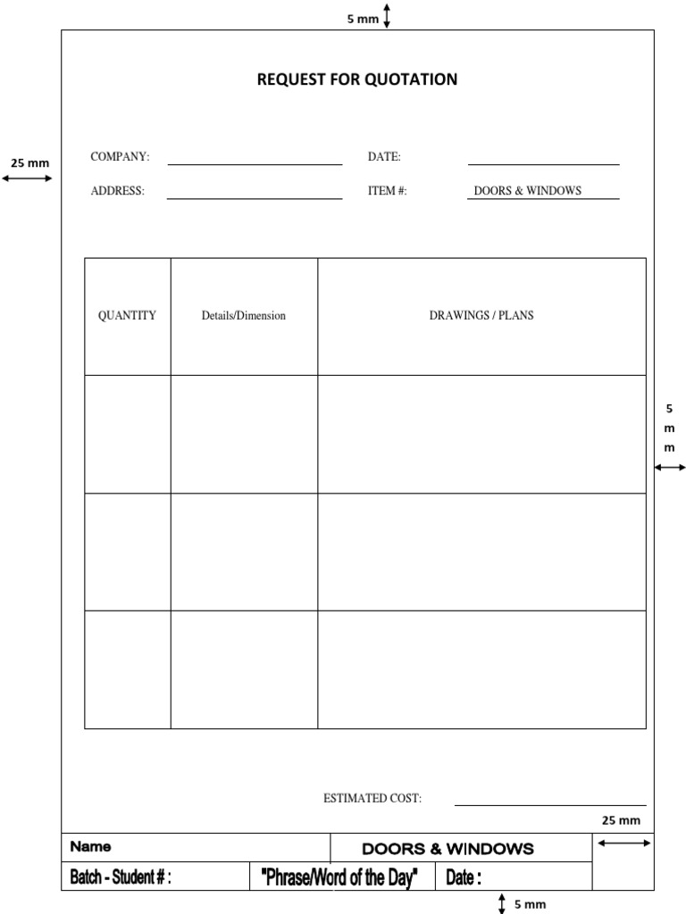 Request for Quotation: Doors & Windows | PDF