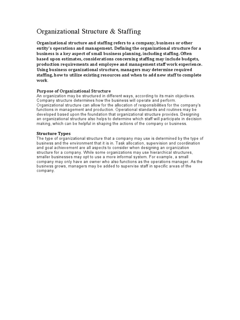 Organizational Structure 1 | PDF