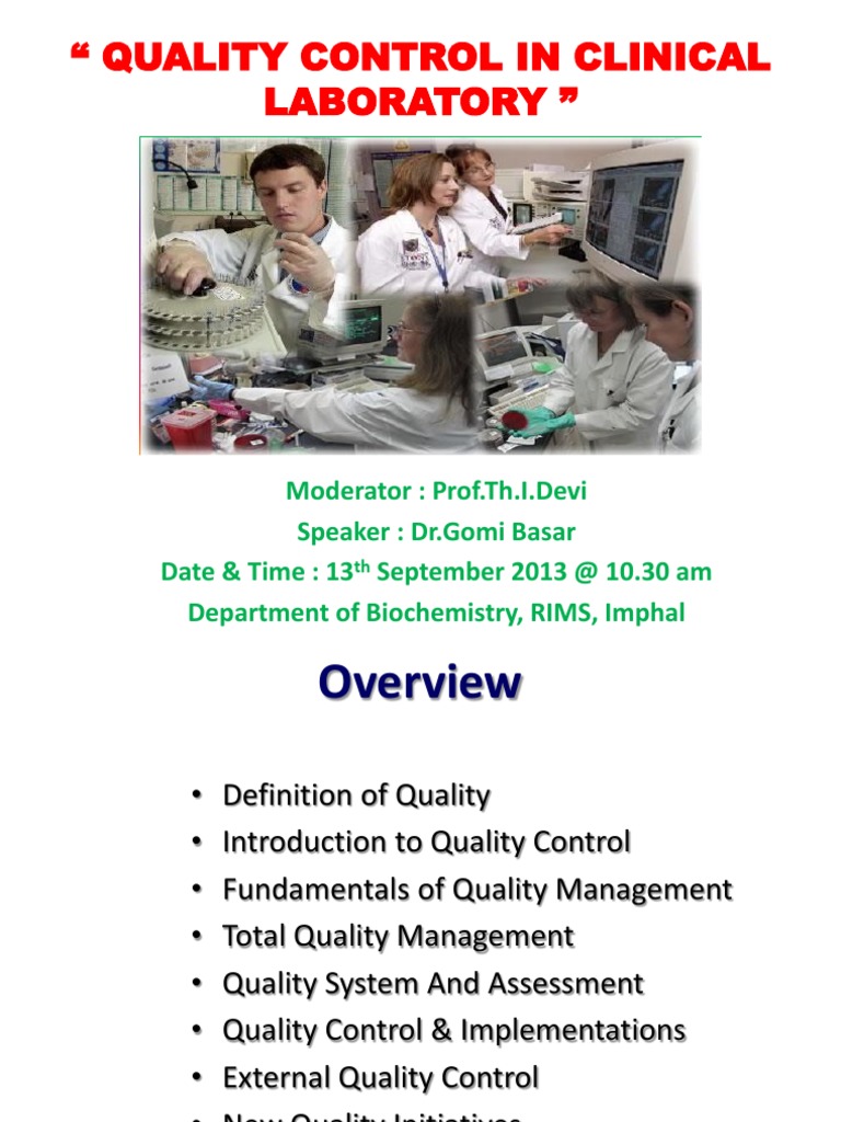Quality Control in Clinical Laboratory | Quality Assurance | Accuracy ...