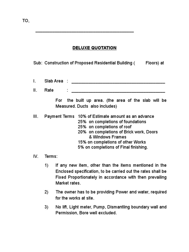 Deluxe Quotation | PDF | Wall | Framing (Construction)