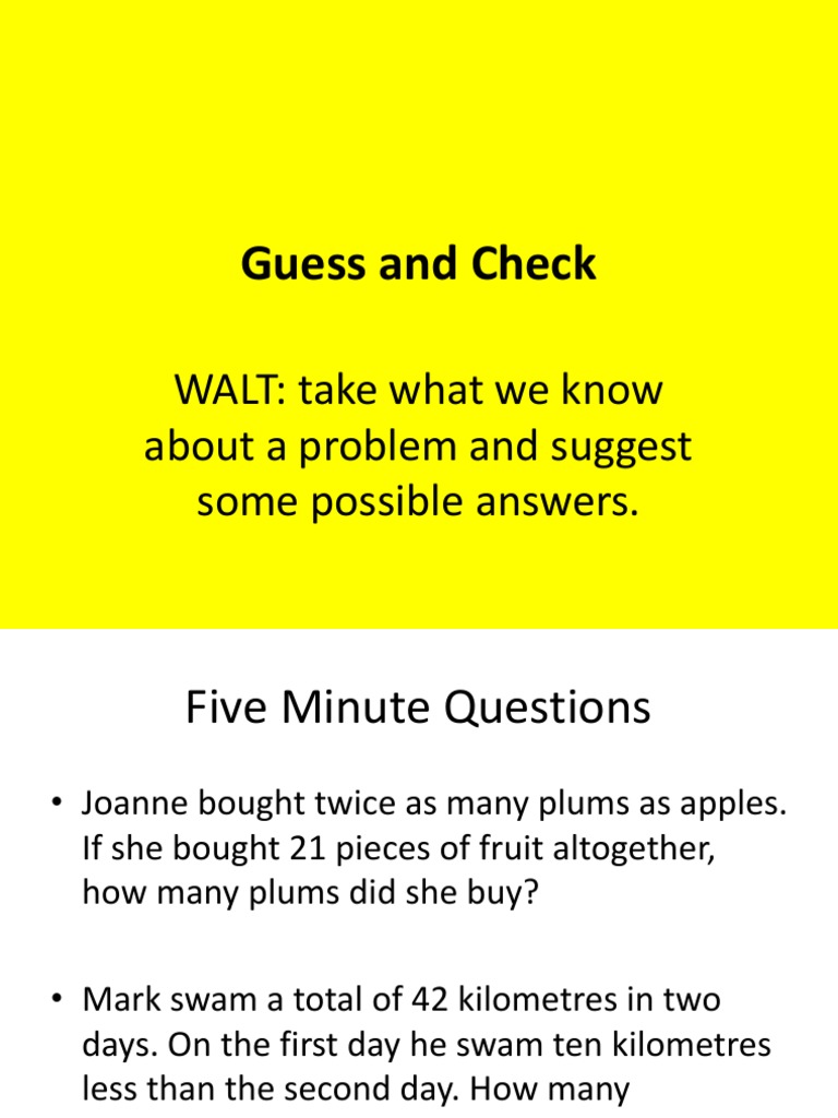 Problem-Solving with Guess and Check | PDF