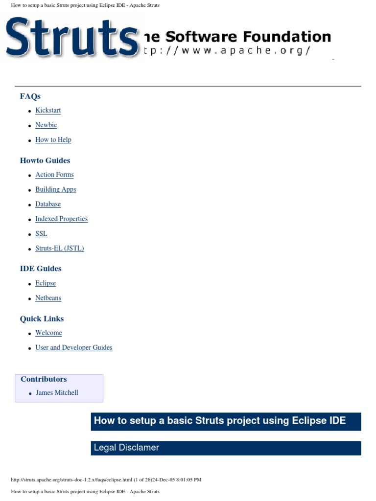 How To Setup A Basic Struts Project Using Eclipse IDE - Apache Struts | PDF | Integrated ...