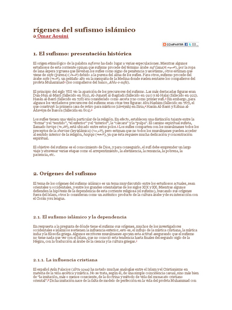 Orígenes Del Sufismo Islámico | PDF | El sufismo | Misticismo