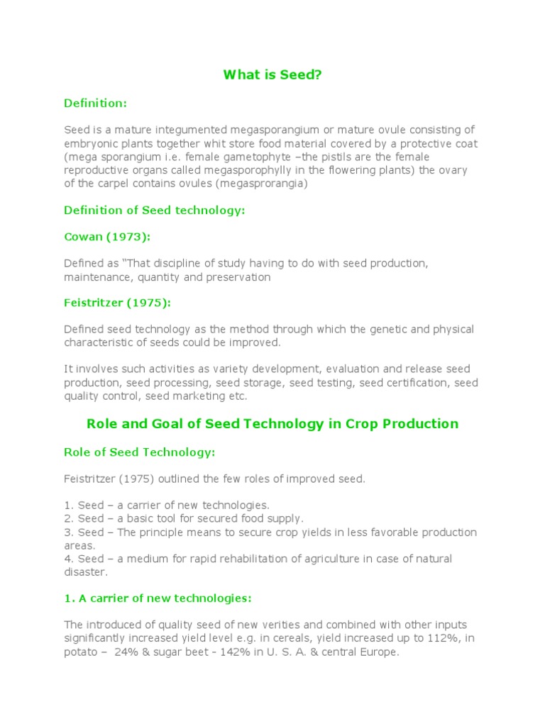 Understanding the Fundamentals of Seed Technology: A Comprehensive Look ...