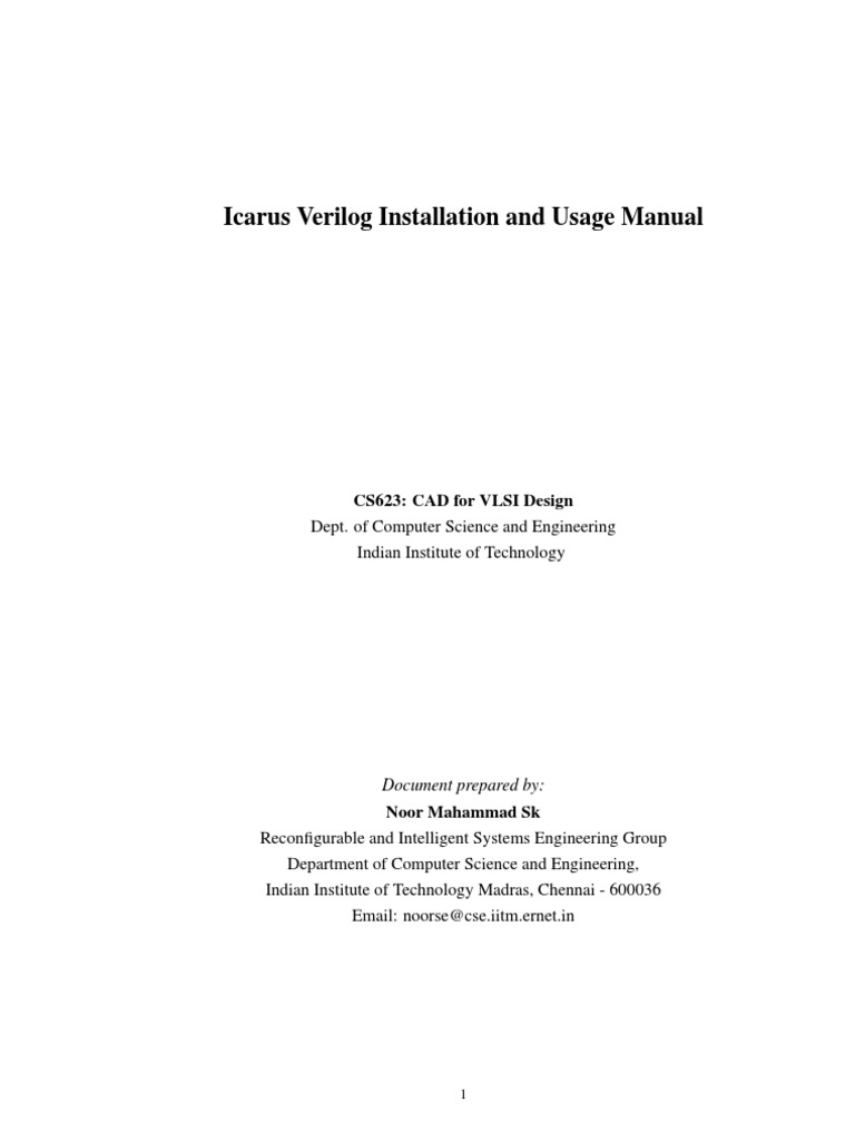 Icarus Verilog Installation and Usage Manual | PDF | Computer Architecture | Operating System ...