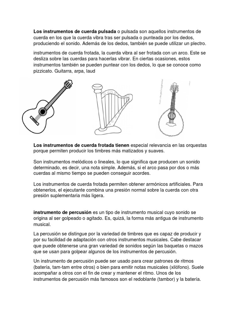 Los Instrumentos de Cuerda Pulsada | PDF