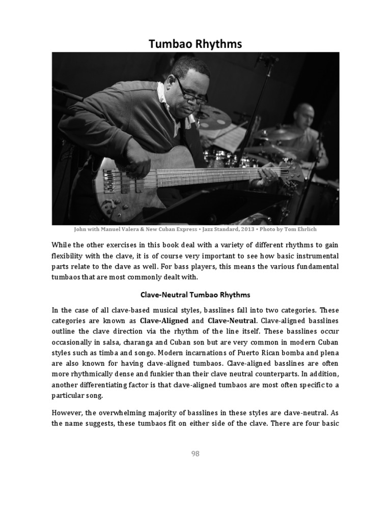 Playing Tumbao in Clave Rhythms | PDF | Rhythm And Meter | North ...