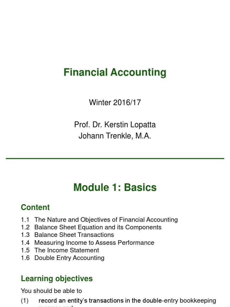 01 - Basics of Accounting | PDF | Debits And Credits | Balance Sheet