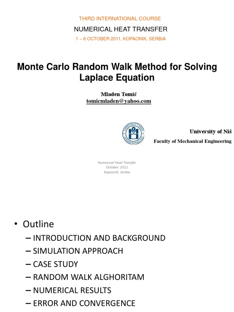 Monte Carlo Random Walk Method For Solving Laplace Equation | PDF | Monte Carlo Method ...