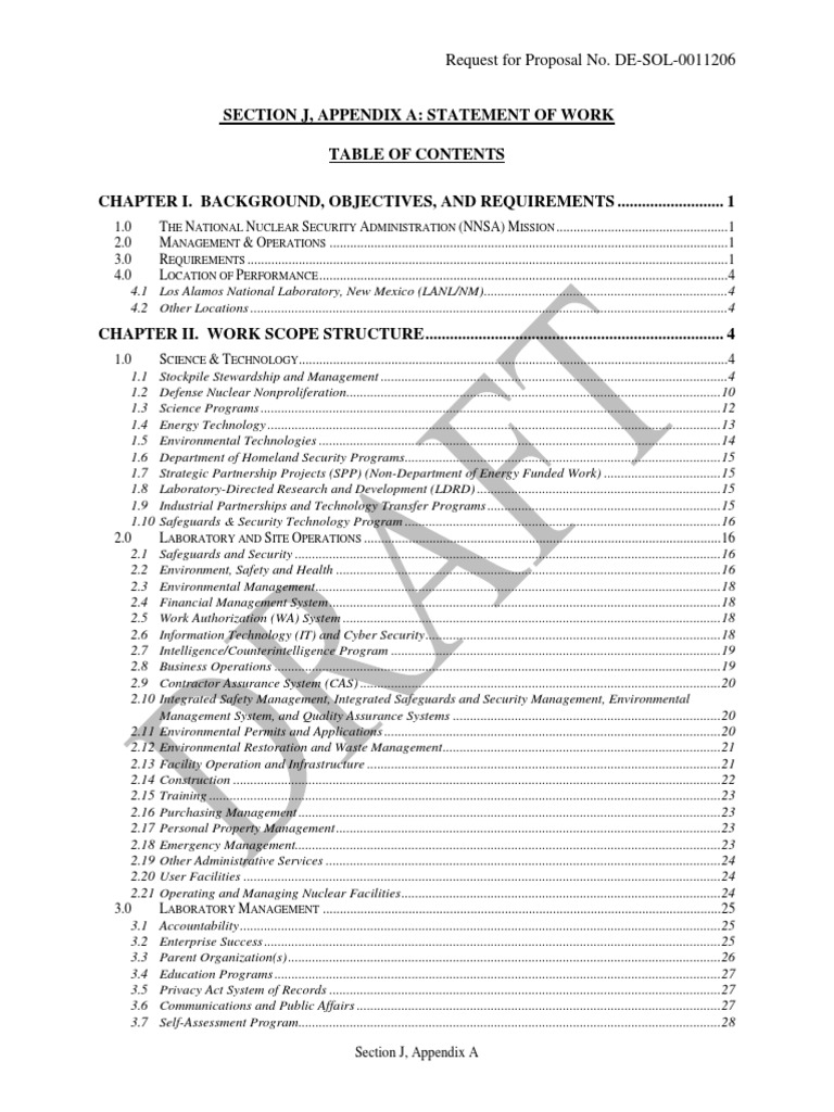 DRAFT de-SOL-0011206 Section J Appendix A Statement of Work | PDF | Los ...