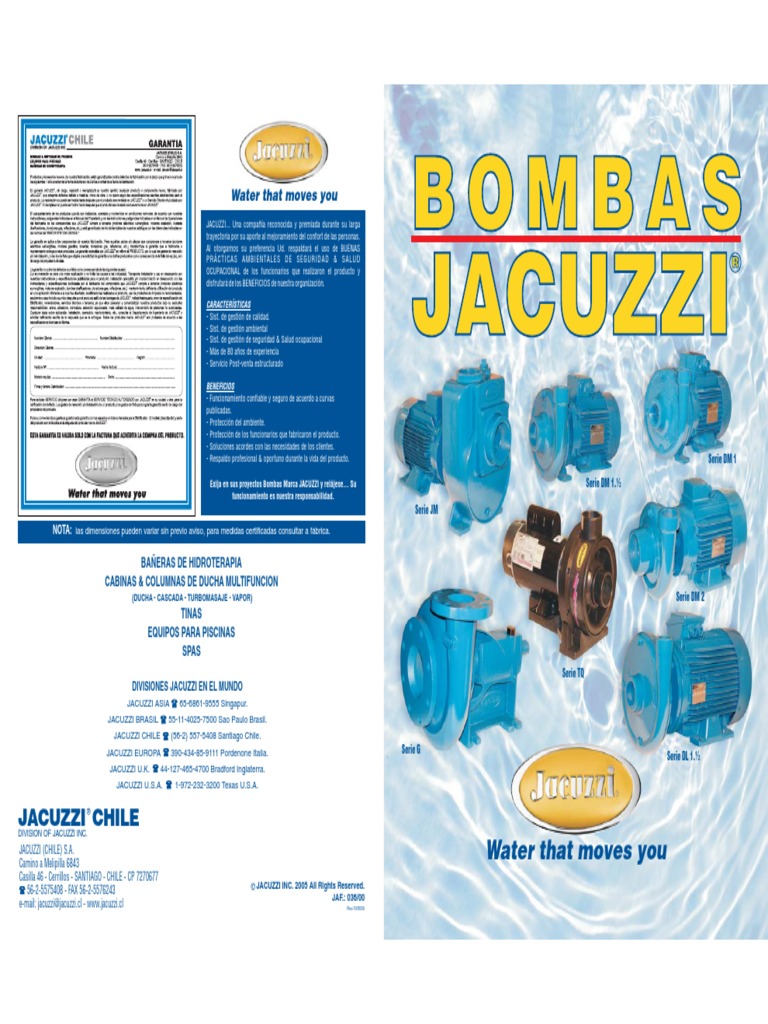 Manual Motobombas Jacuzzi PDF | PDF | Energía y recursos | Science