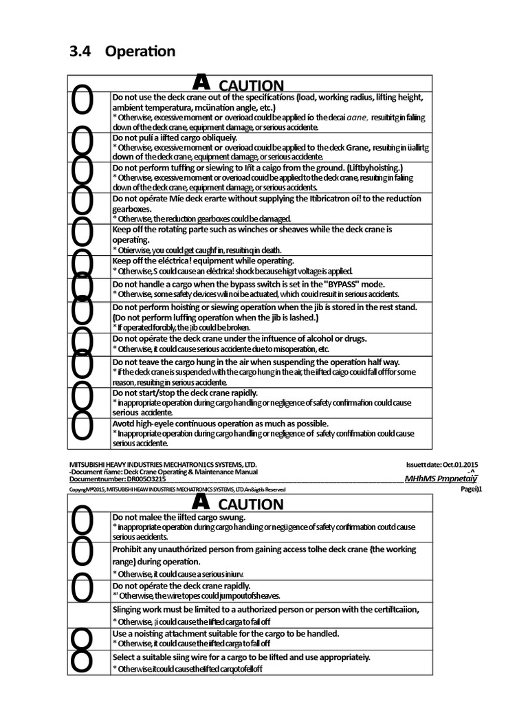 Mitsubishi Crane Operational Guide | PDF | Crane (Machine ...