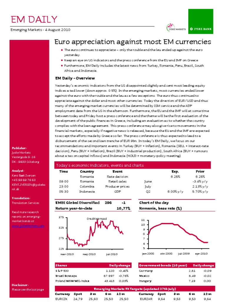 Em Daily: Euro Appreciation Against Most EM Currencies | PDF | Bonds ...