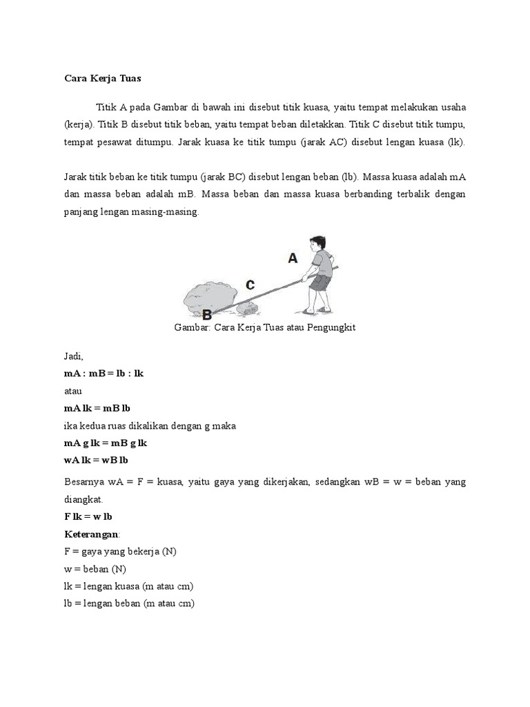 Prinsip Kerja dan Rumus Tuas | PDF