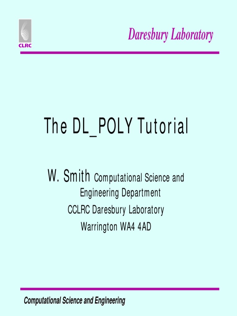 Dlpoly Tutorial | PDF | Graphical User Interfaces | Parallel Computing