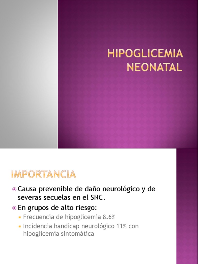 Manejo de Hipoglucemia Neonatal | PDF | Hipoglucemia | Glucógeno