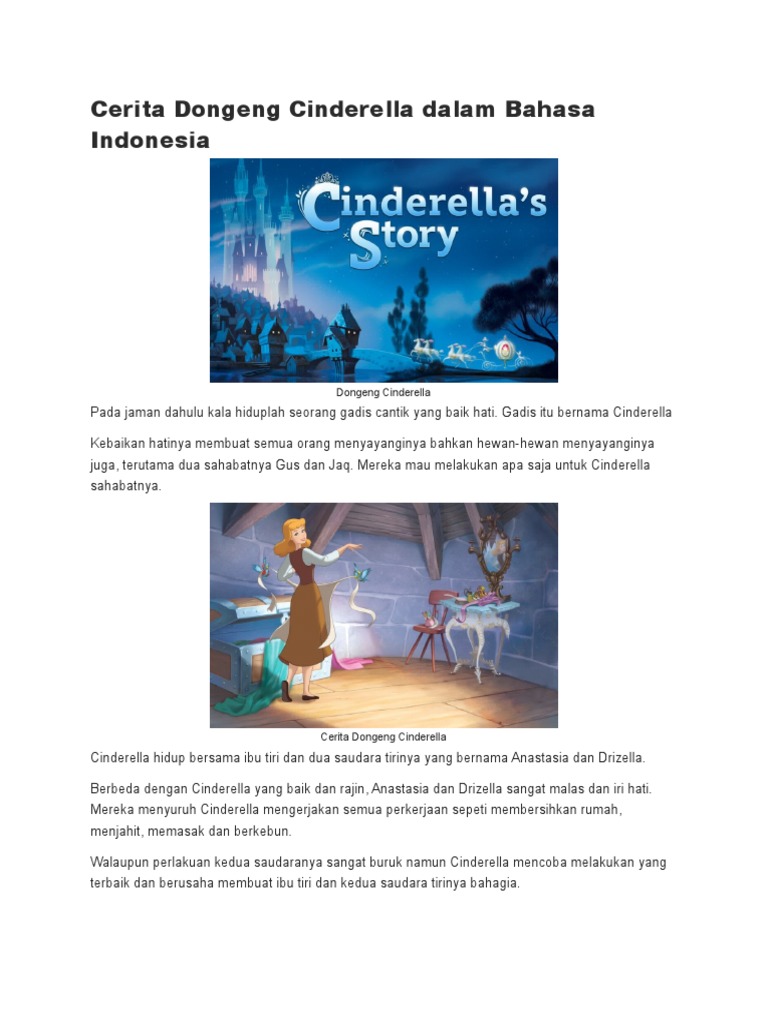 Dongeng Cinderella dalam Bahasa Indonesia | PDF