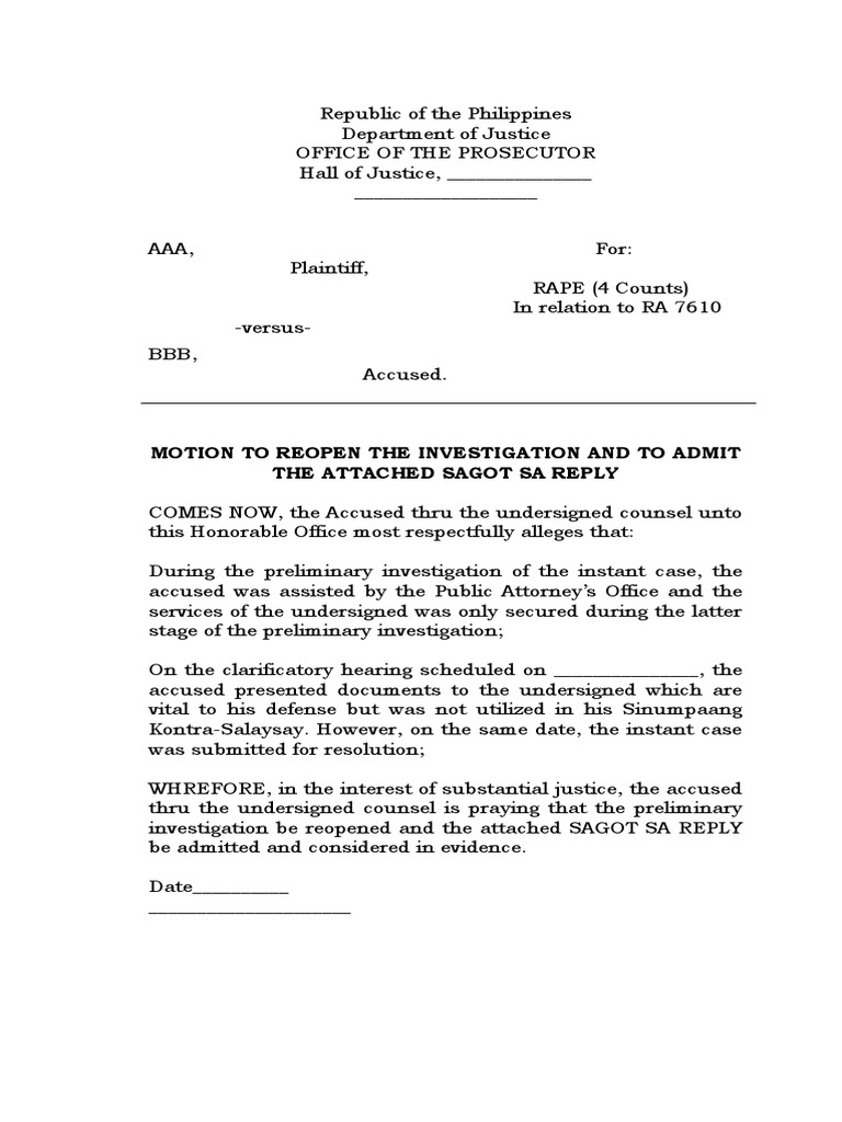 DOJ Motion to Reopen