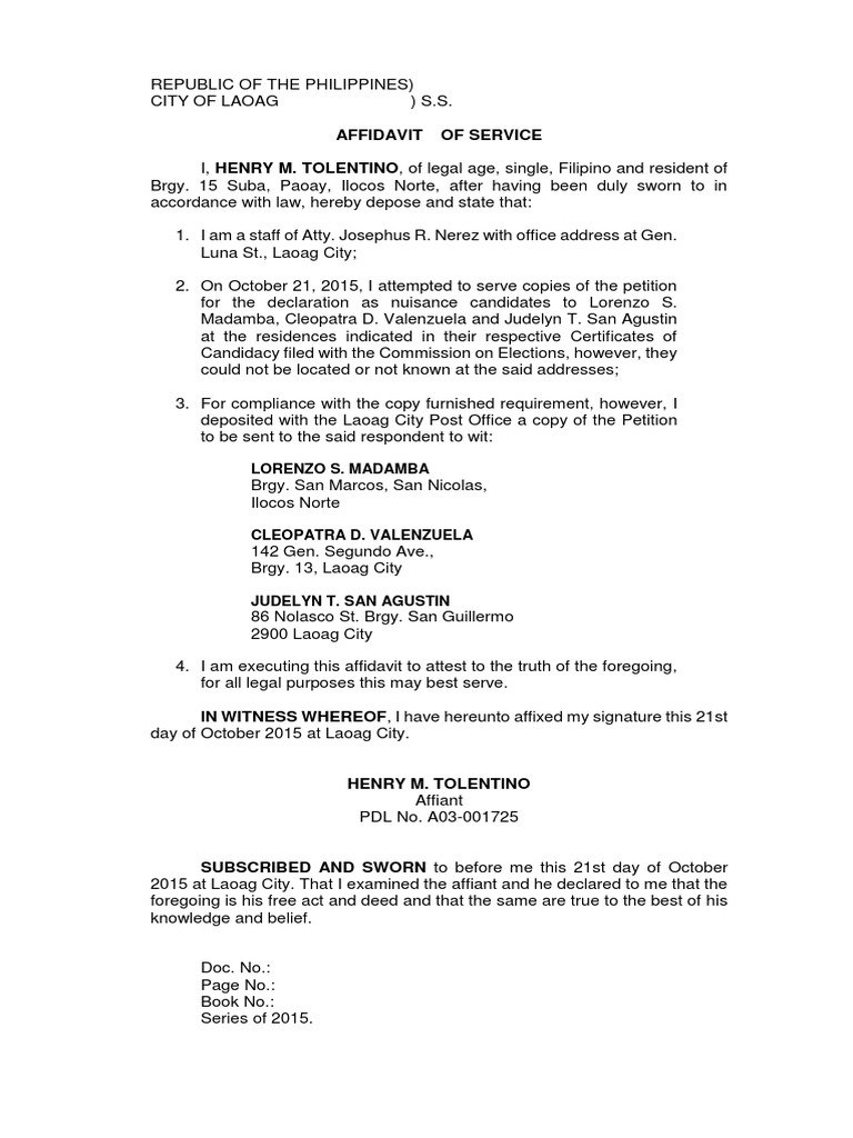 Aff of Service | PDF