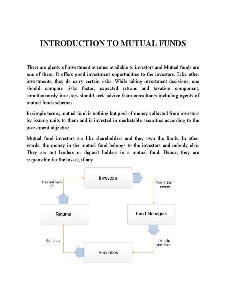 Introduction To Mutual Funds | PDF | Mutual Funds | Investing