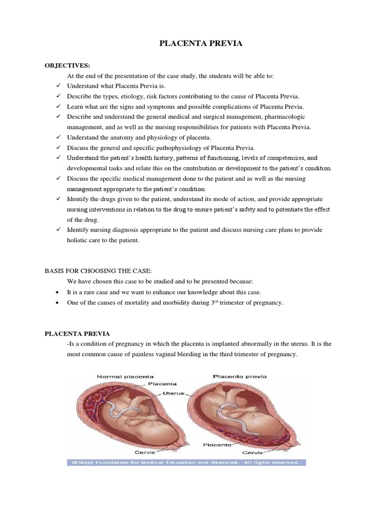 PLACENTA PREVIA TOTALIS case (Autosaved).docx | Saline (Medicine ...