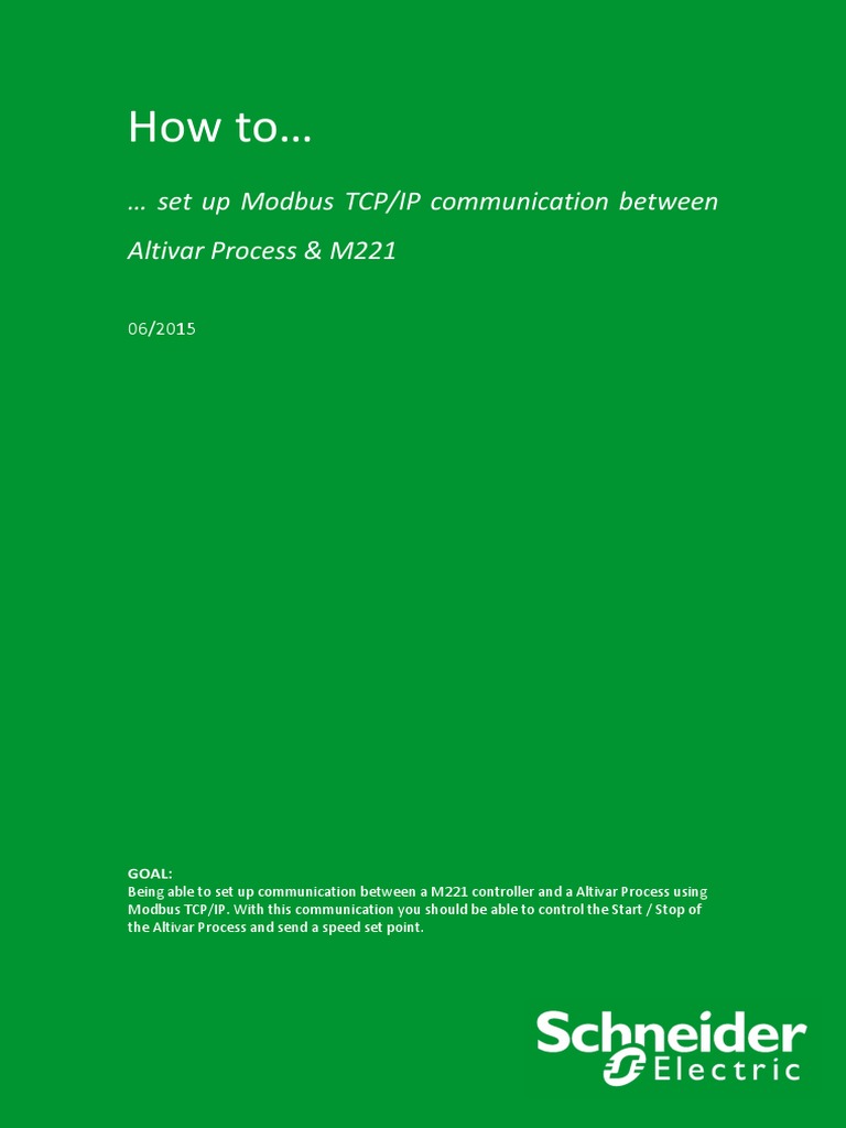 How To ... Modbus TCP IP - Altivar Process & M221 | PDF | Ip Address ...