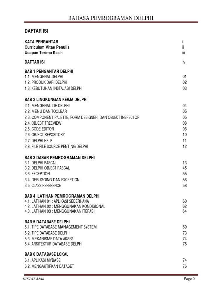 Modul Lengkap Pemrograman Delphi | PDF