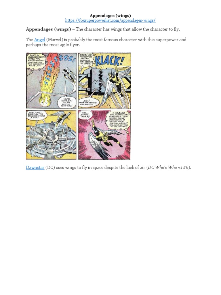 Appendages (Wings) | PDF