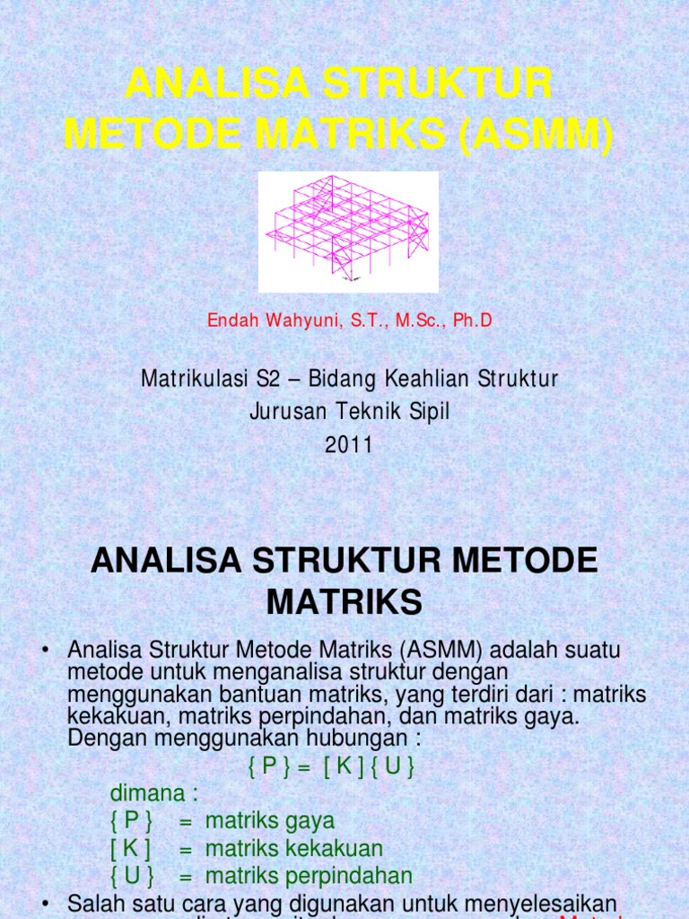 Analisa Struktur MEtode Matriks PDF | PDF