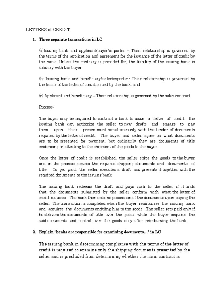 Understanding Letters of Credit | PDF | Letter Of Credit | Credit (Finance)