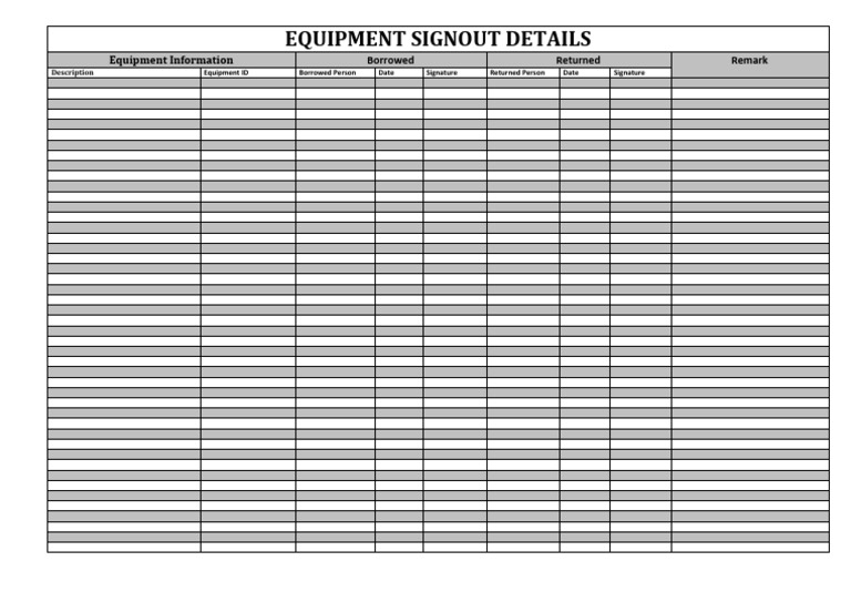 Equipment Signout Details | PDF | Law