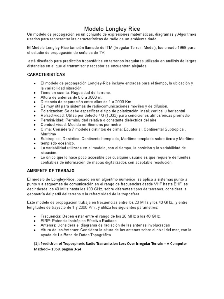 Modelo Longley-Rice: Propagación en Terrenos Irregulares | PDF | Antena ...