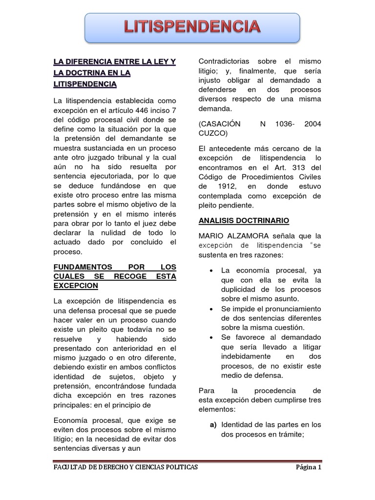 Articulo Litispendencia | PDF | Estoppel colateral | Ley procesal