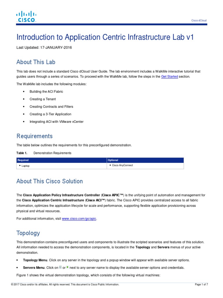 APIC 2-1 WalkMe Demo Guide | PDF | V Mware | I Cloud