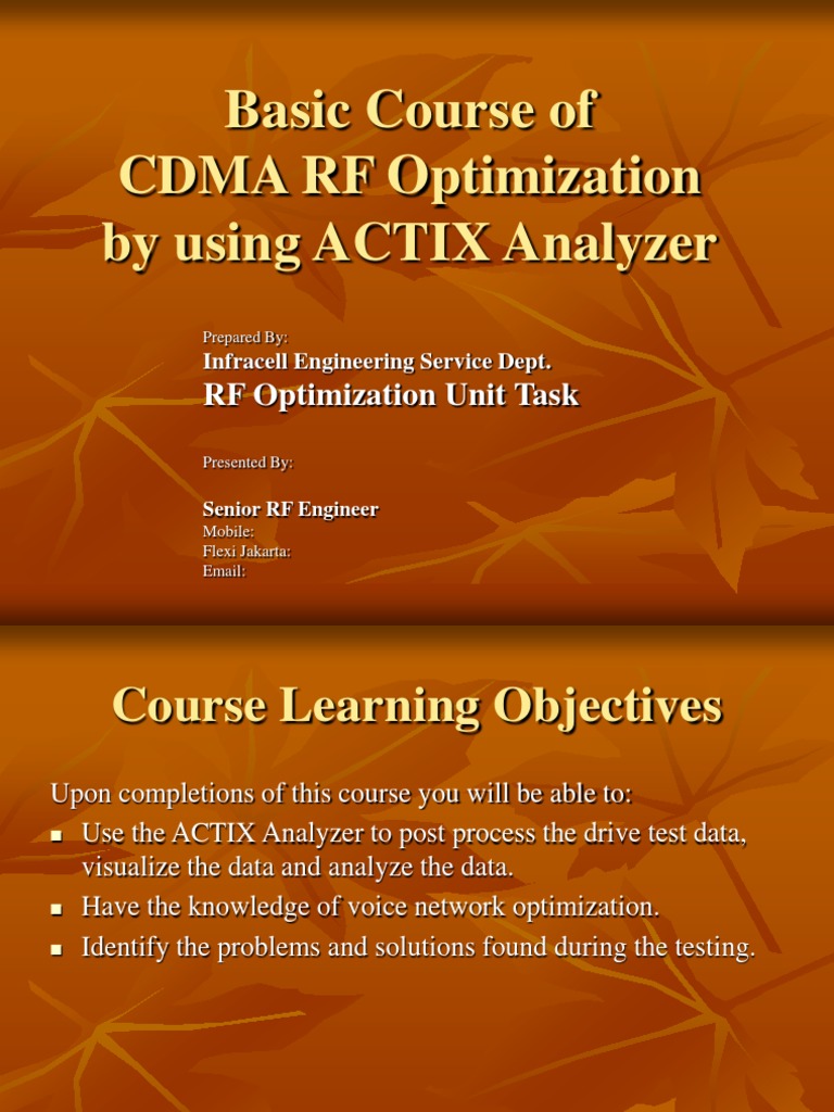 ACTIX and Basic CDMA Voice Optimization | PDF | Telecommunications | Computing