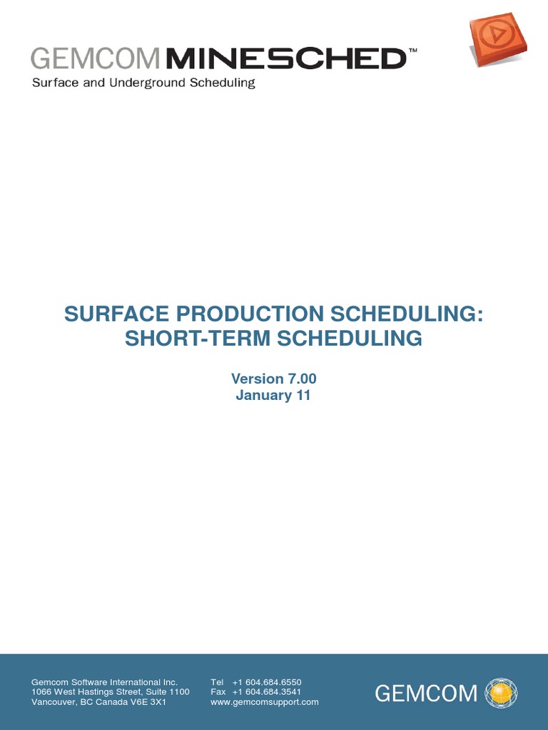 05 Surface Production Short Term Schedule V70 | PDF | Directory ...