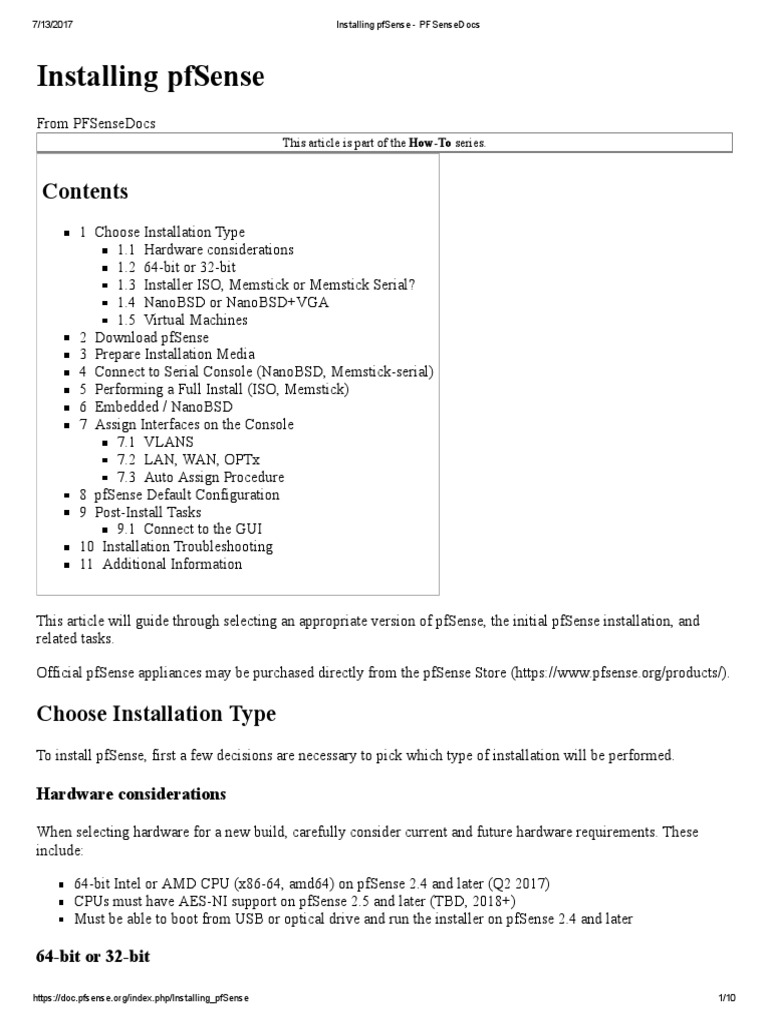 PFSenseDocs 02 Installing PfSense | PDF | I Pv6 | Booting